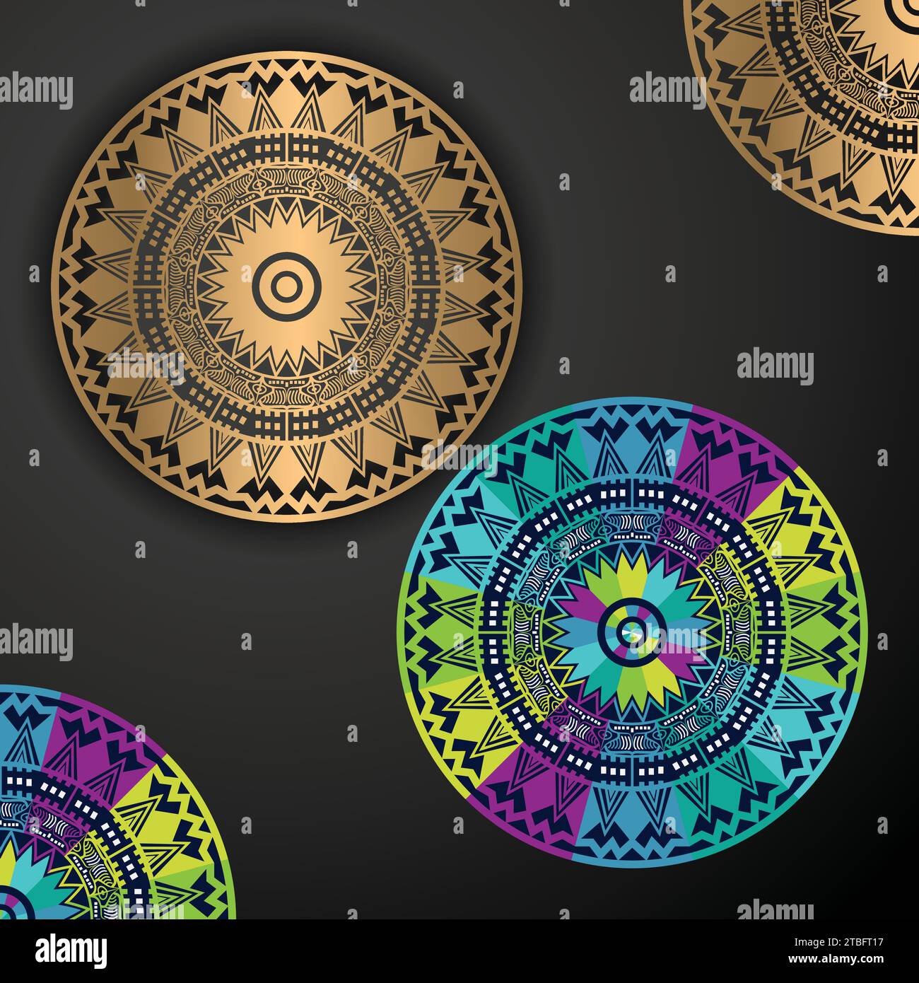 Luxury Colorful Islamic Mandala Background Design Or Mandala fractal ...