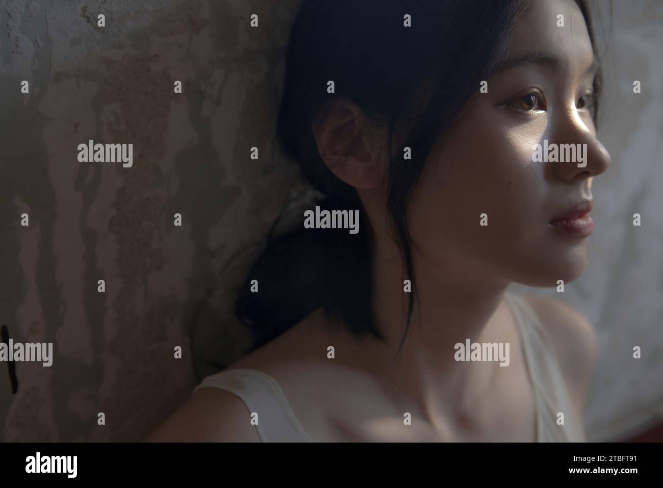 Woman with depressed mood, home alone Stock Photo - Alamy