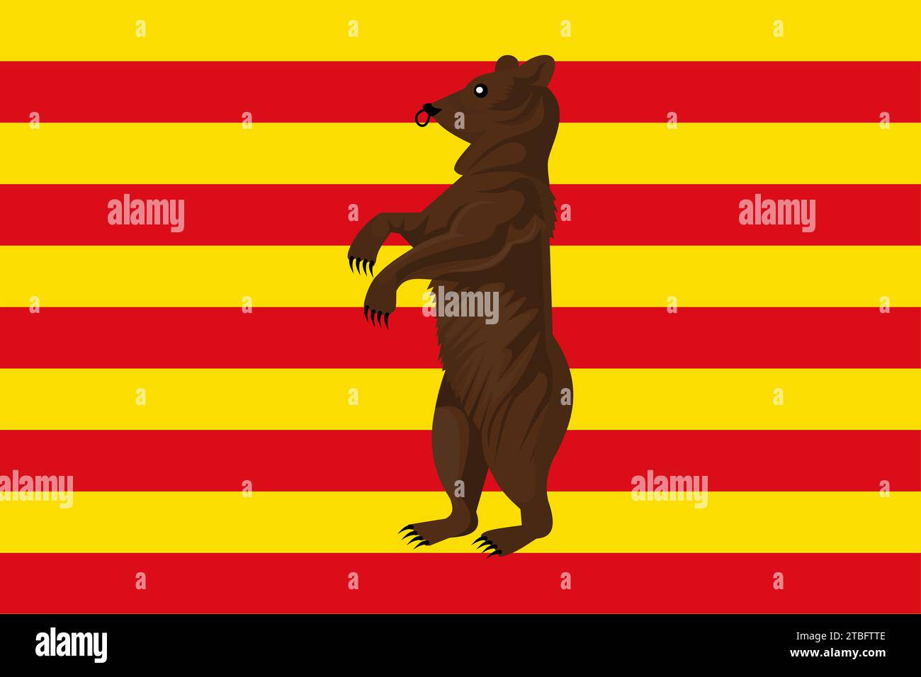 Flag of the city and of municipality Beringen Stock Photo - Alamy