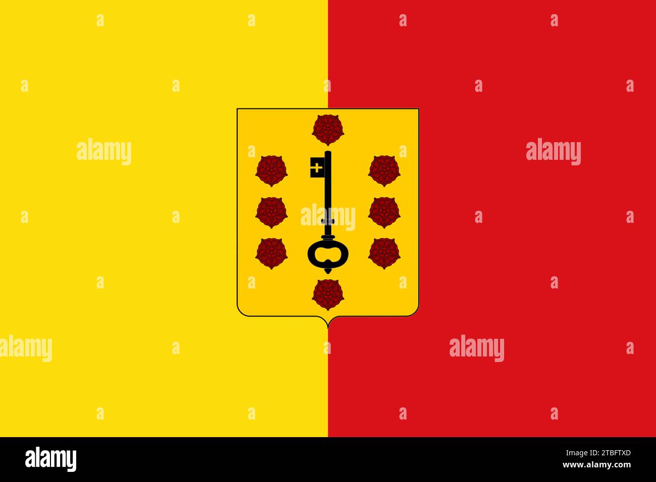 Flag of the city and municipality of Comines Warneton Stock Photo - Alamy