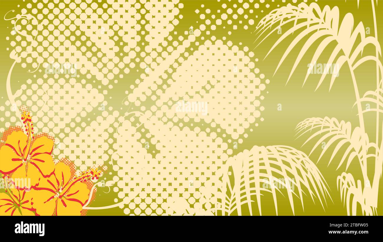 tropical hawaii colorful background banner illustration in vector ...