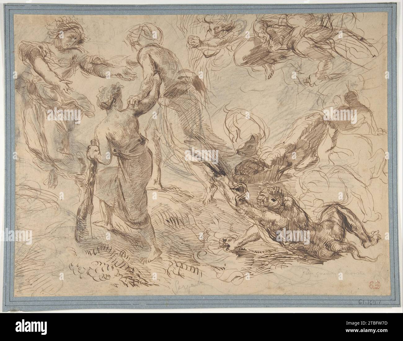 The Triumph of Genius over Envy 1961 by Eugene Delacroix Stock Photo ...