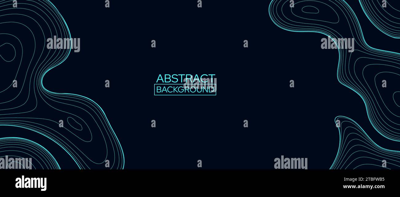 Black abstract line background. Topographic contour map concept. Neon ...