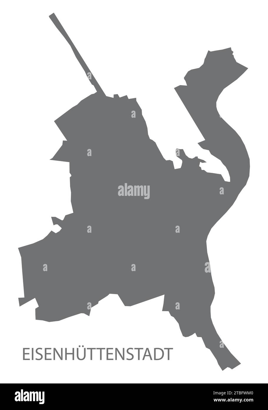Eisenhüttenstadt German city map grey illustration silhouette shape ...