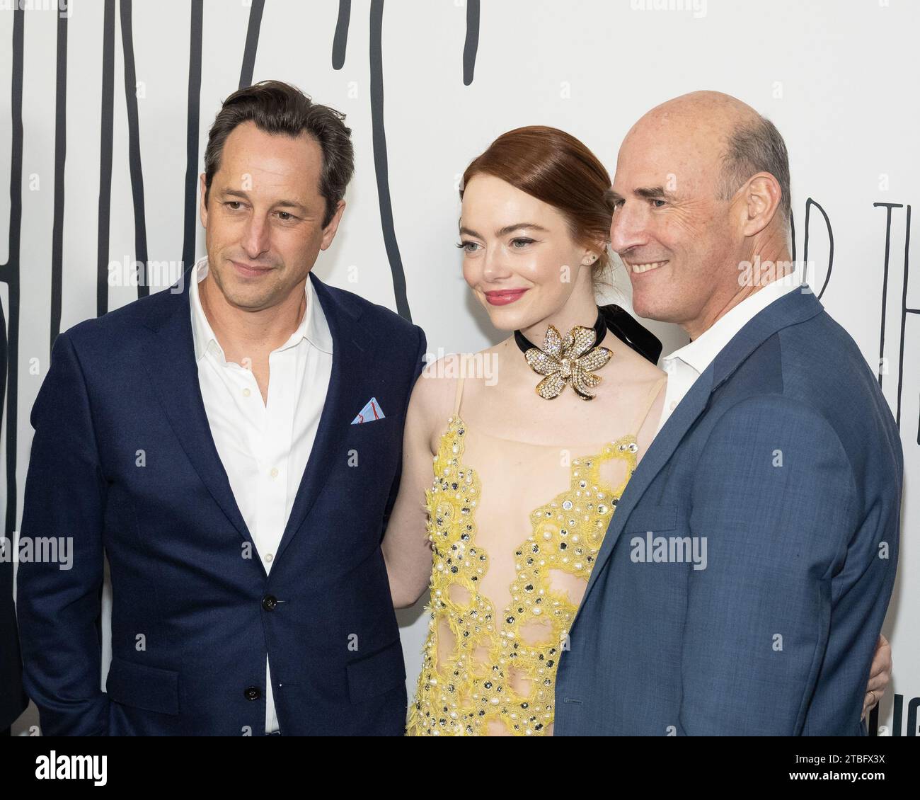 New York, USA. 06th Dec, 2023. (L-R) David Greenbaum, Emma Stone and ...