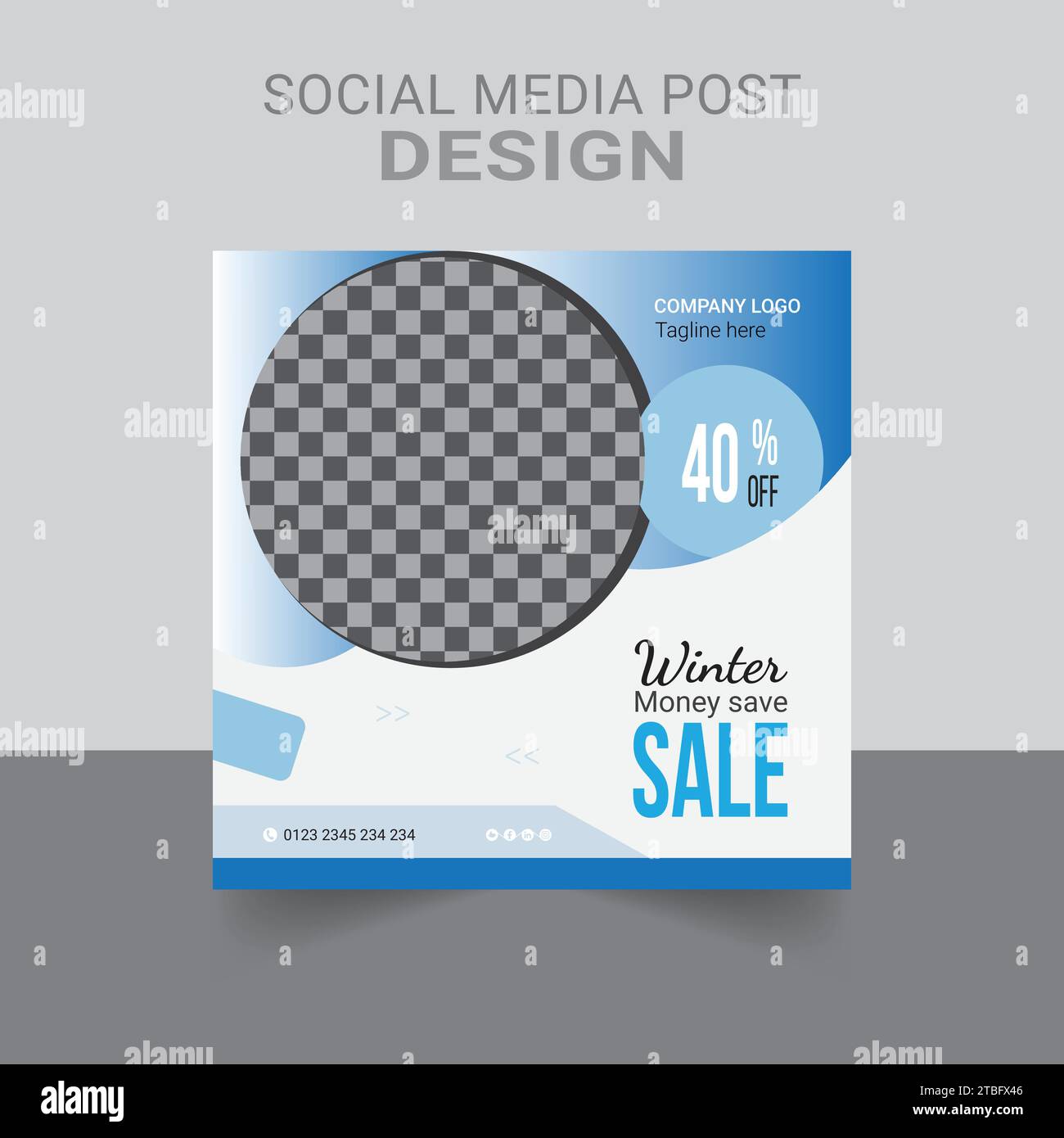 New editable minimal square Winter Sell banner template. Suitable for ...