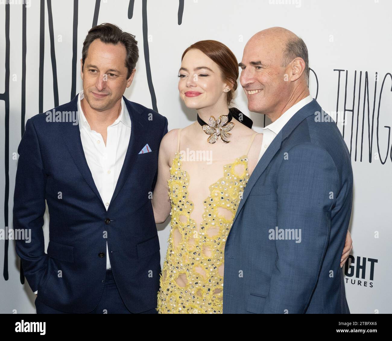 New York, USA. 06th Dec, 2023. (L-R) David Greenbaum, Emma Stone and ...