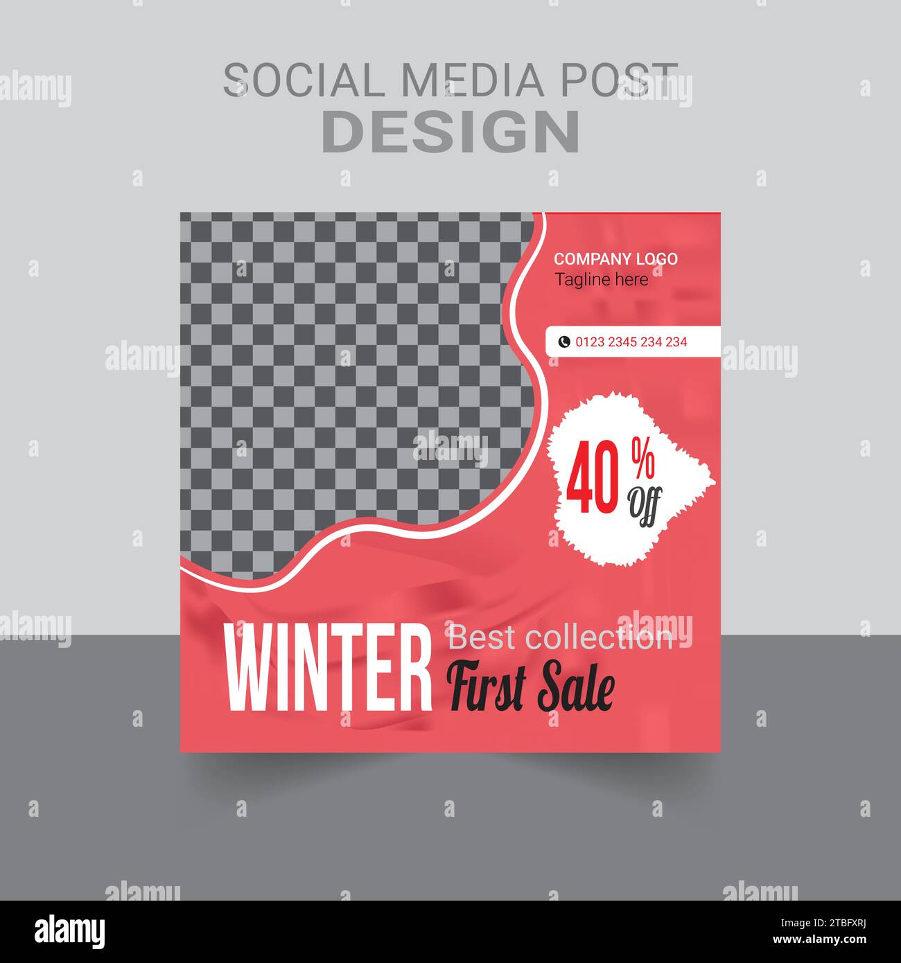 New editable minimal square Winter Sell banner template. Suitable for ...