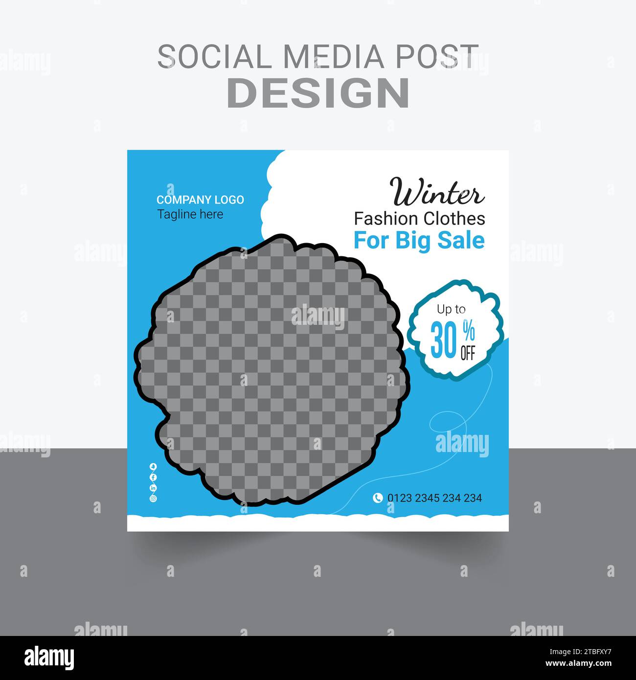New editable minimal square Winter Sell banner template. Suitable for ...