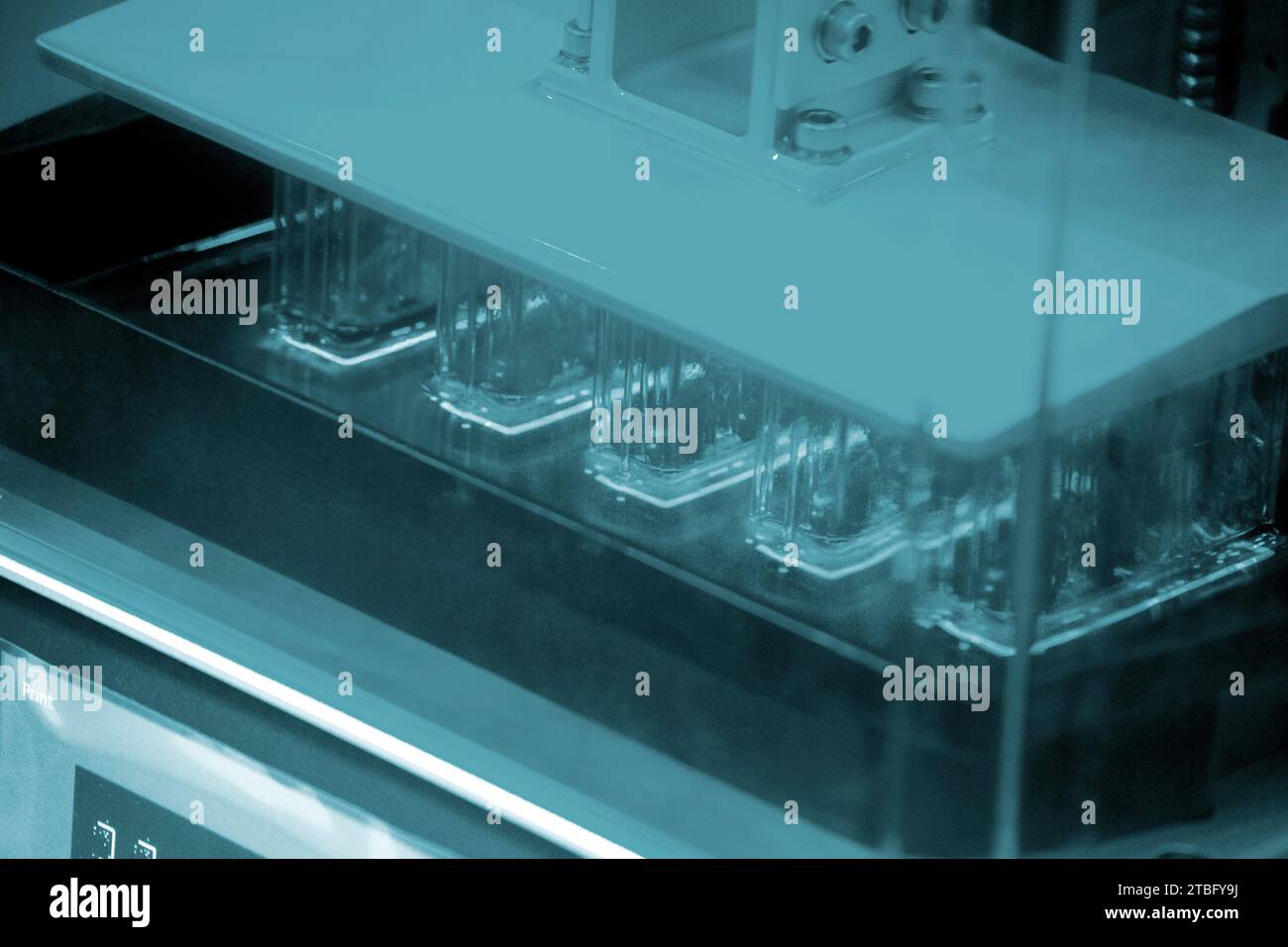 3D printer working process. 3D printing. Stereolithography ...