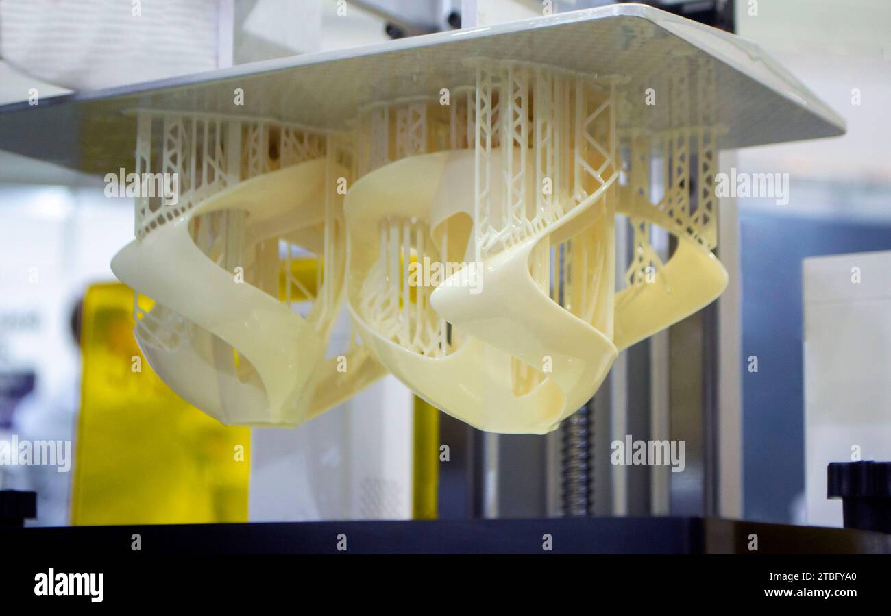 3D printer working process. 3D printing. Stereolithography ...