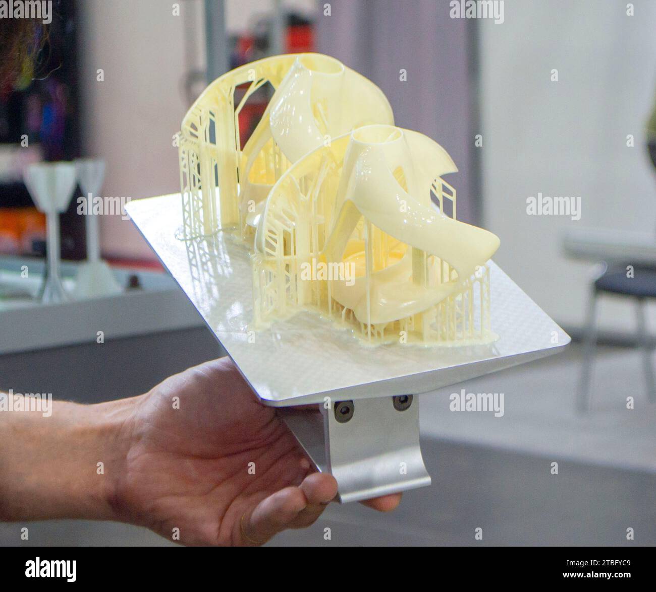 3D printer working process. 3D printing. Stereolithography ...