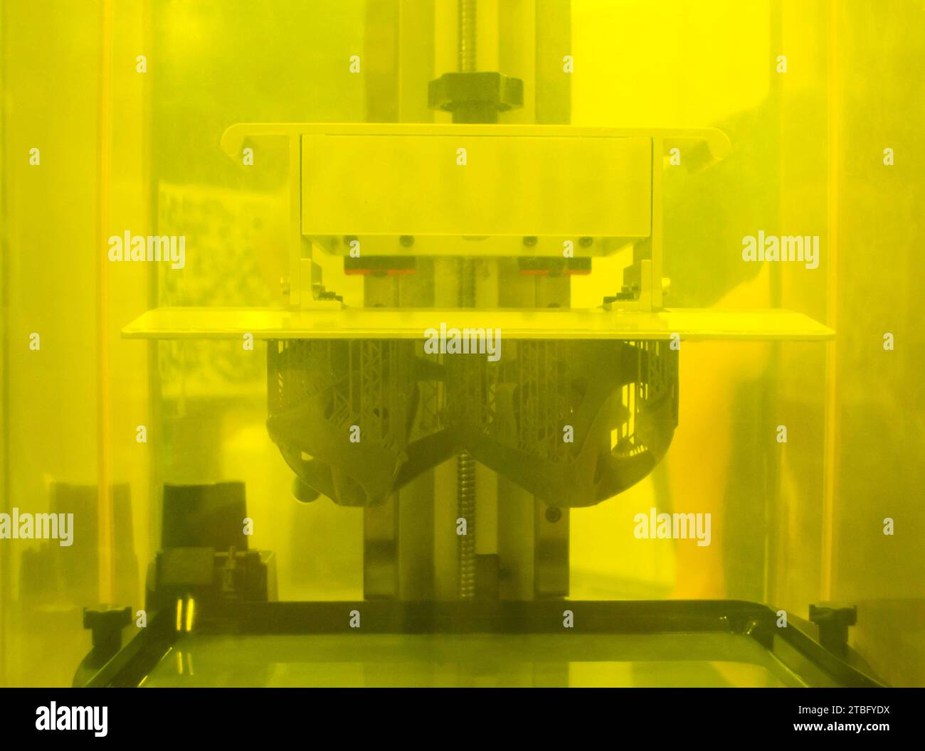 3D printer working process. 3D printing. Stereolithography ...
