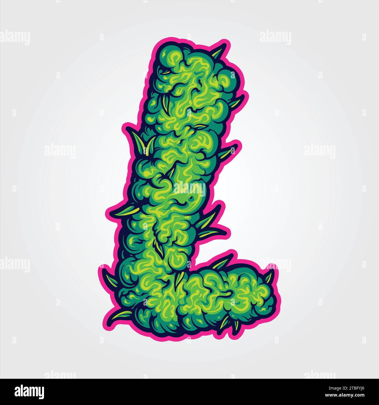 Blooming bud letter L cannabis leaf vector illustrations for your work ...
