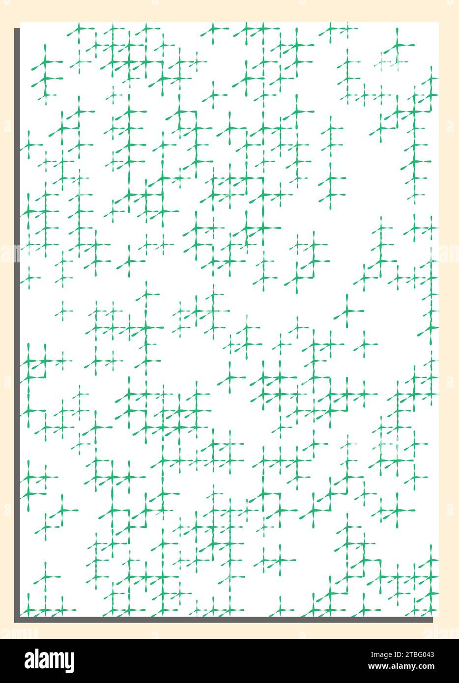 Vertical white abstract background with Green geometric structure ...