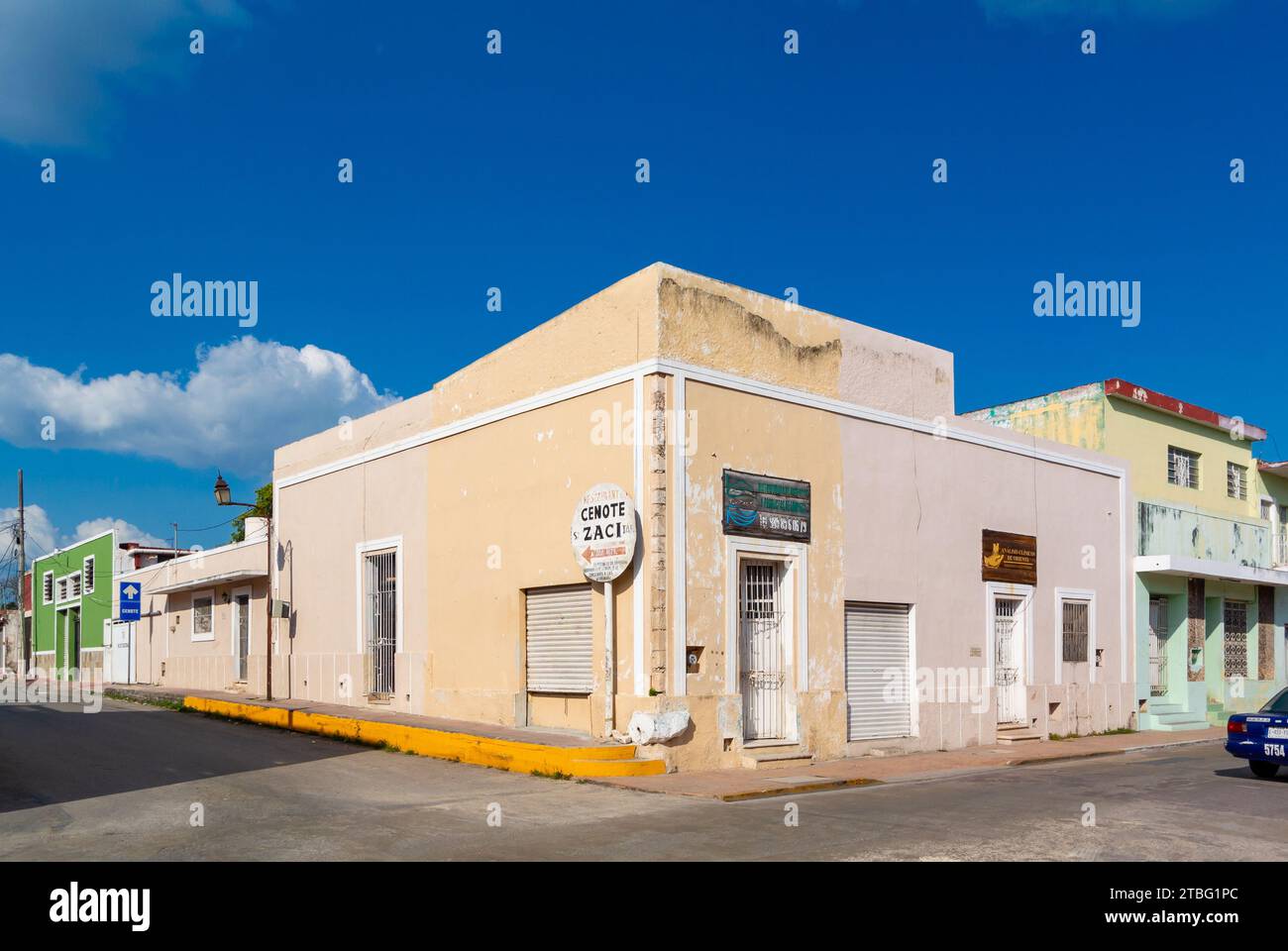 Valladolid, Yucatan, Mexico, Colorful colonial architecture in the ...