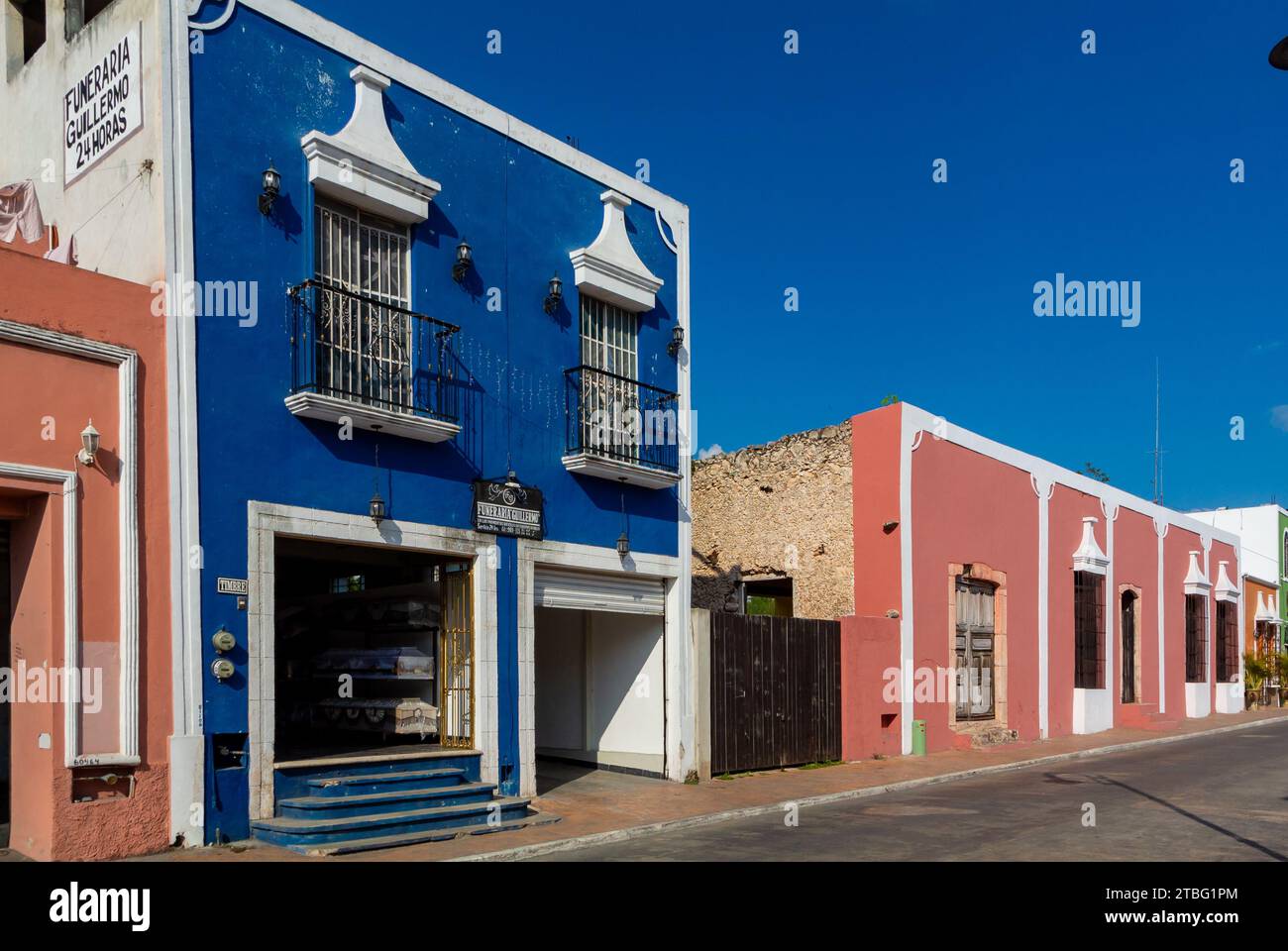 Valladolid, Yucatan, Mexico, Colorful colonial architecture in the ...
