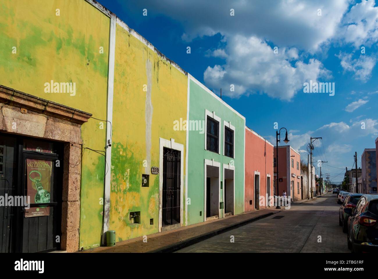 Valladolid, Yucatan, Mexico, Colorful colonial architecture in the ...