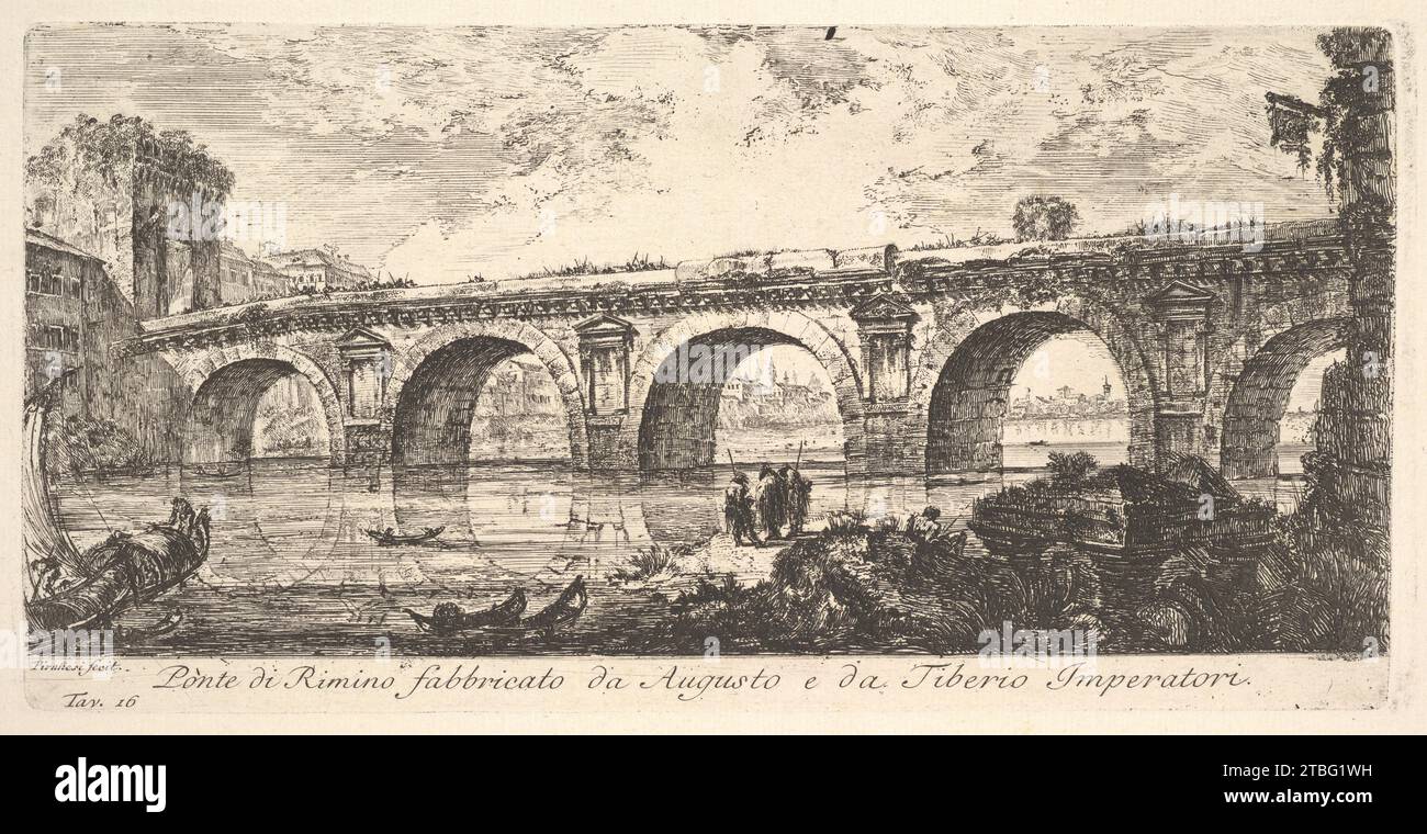 Plate 16: The Bridge at Rimini built by the Emperors Augustus and ...