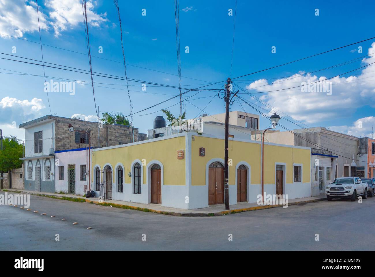 Valladolid, Yucatan, Mexico, Colorful colonial architecture in the ...
