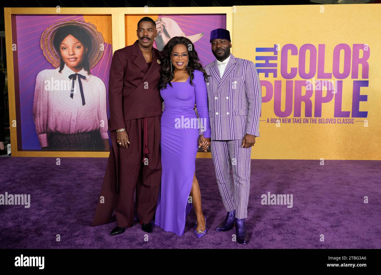 Colman Domingo, left, Oprah Winfrey, center, and Blitz Bazawule pose ...