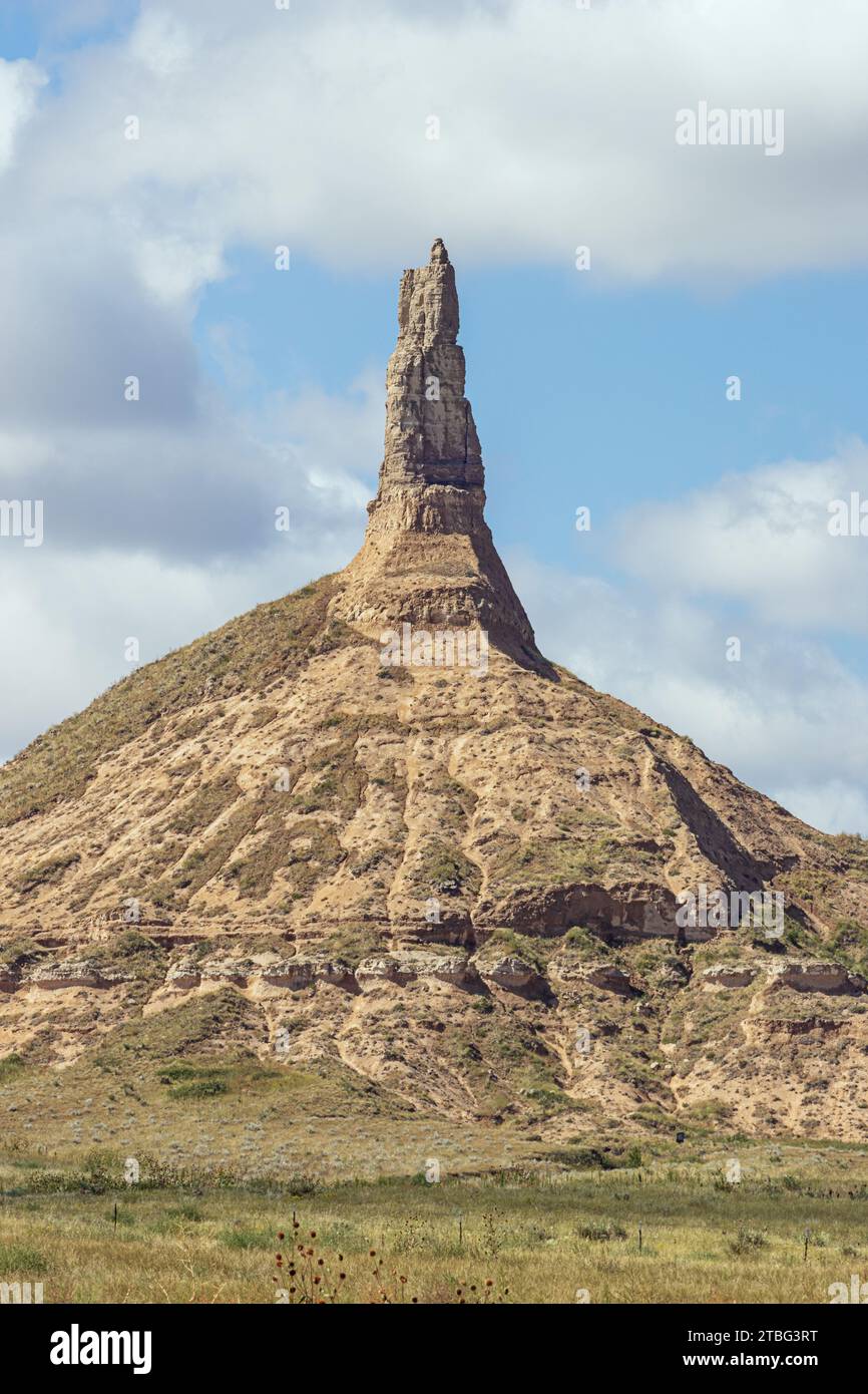 Approaching Chimney Rock from the east, a geological rock formation in ...
