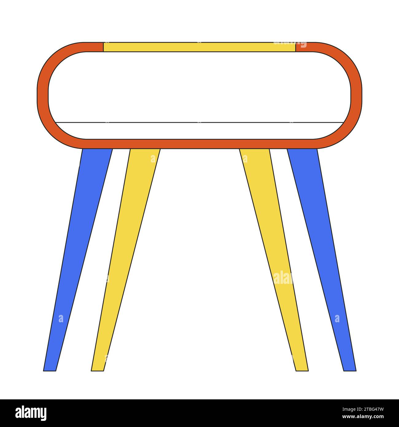 Funky Coffee Table 2d Linear Cartoon Object Stock Vector Image And Art