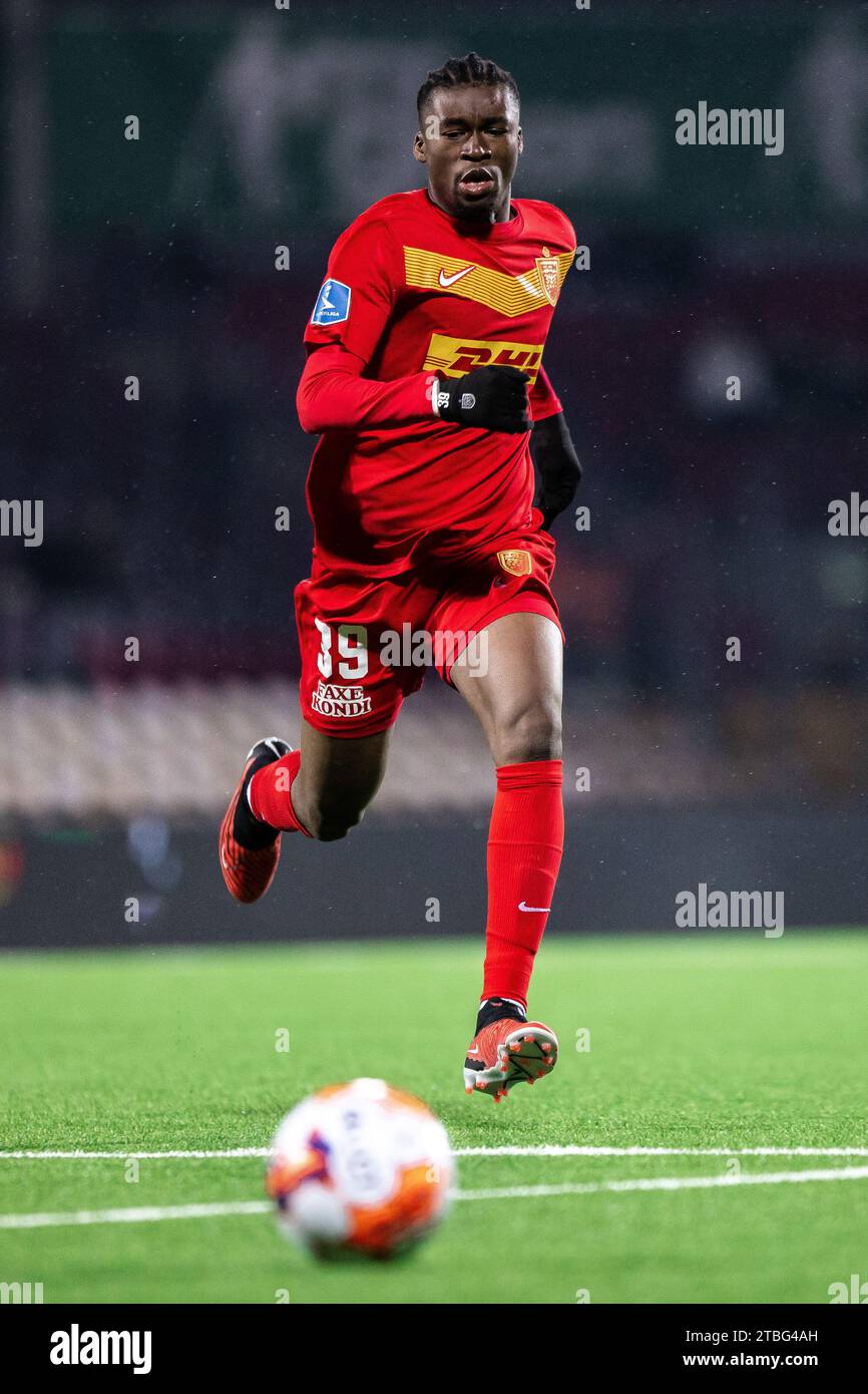 Farum, Denmark. 06th Dec, 2023. Adamo Nagalo (39) of FC Nordsjaelland ...
