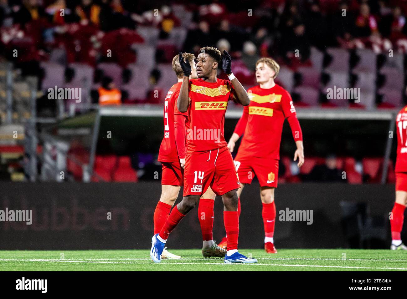 Farum, Denmark. 06th Dec, 2023. Ibrahim Osman (14) of FC Nordsjaelland ...