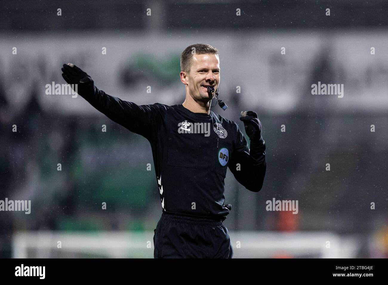 Farum, Denmark. 06th Dec, 2023. Referee Jonas Hansen seen during the ...
