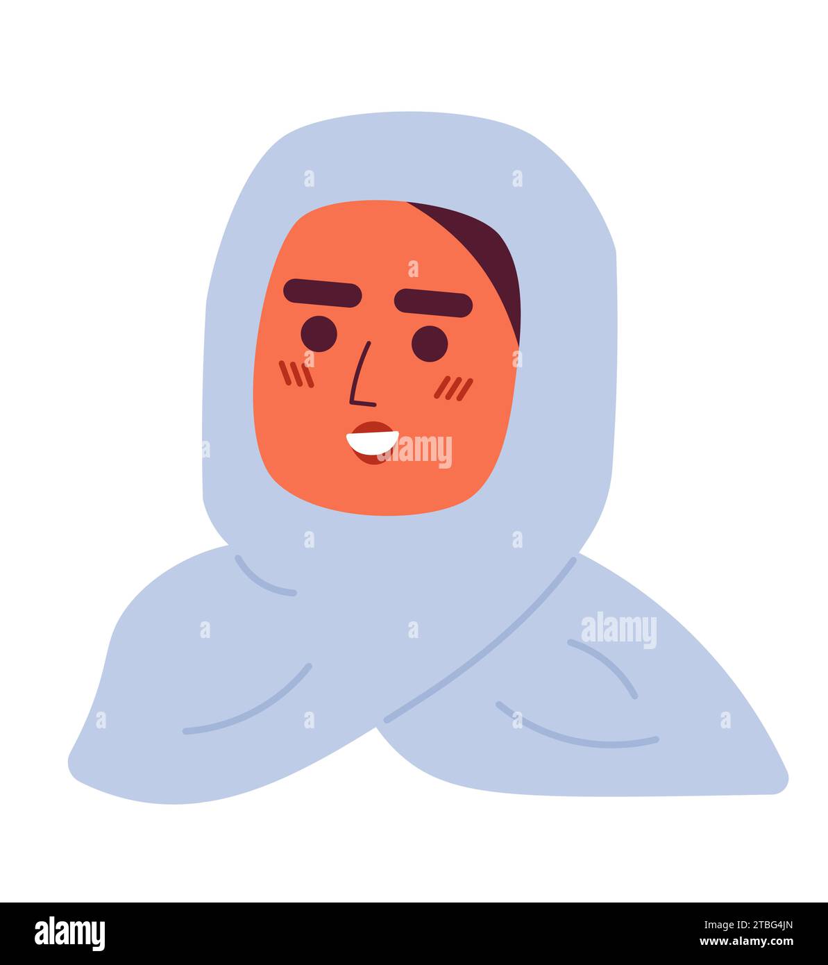 Arabic woman wearing hijab scarf 2D vector avatar illustration Stock ...