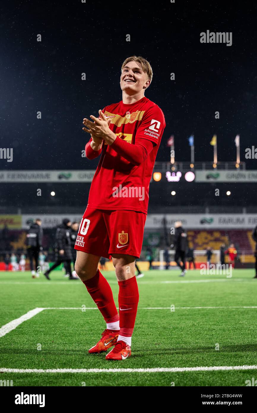Farum, Denmark. 06th Dec, 2023. Conrad Harder (40) of FC Nordsjaelland ...