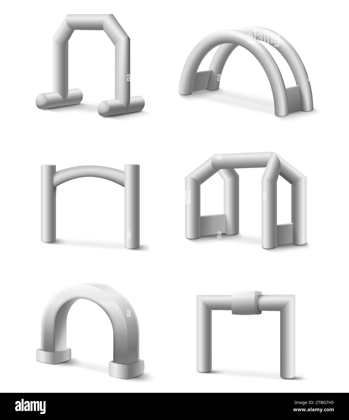 Inflatable arch gates of different shapes for sports competition Stock ...
