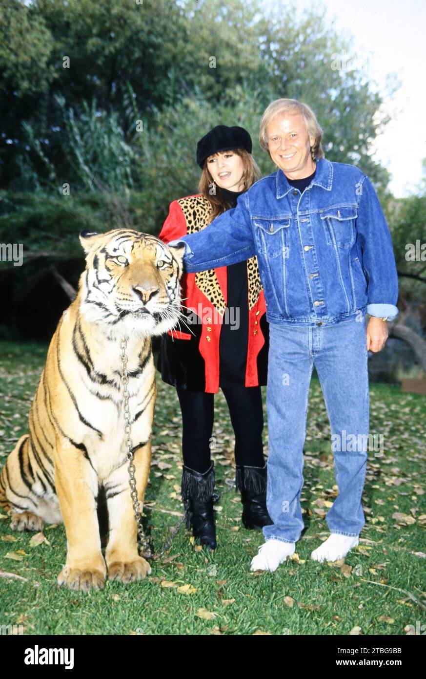Wolfgang und Maria Petersen, in Brentwood/Los Angeles, mit Tiger ...