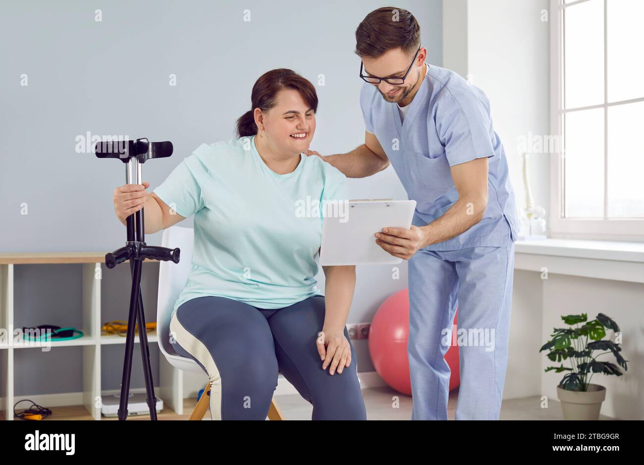 Woman with leg injury undergoes medical treatment and physiotherapy ...