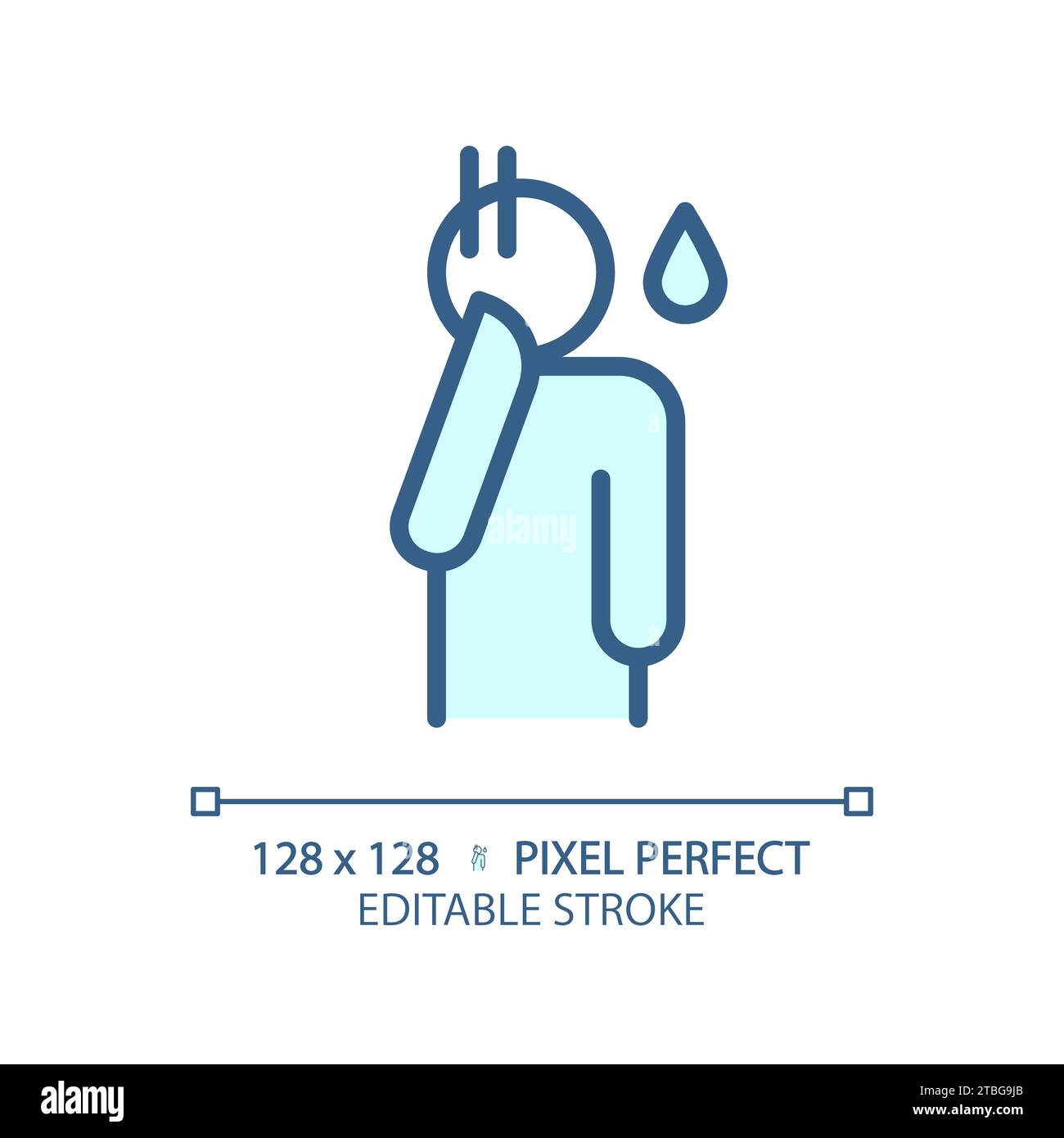 2D thin linear simple blue shame icon Stock Vector Image & Art - Alamy