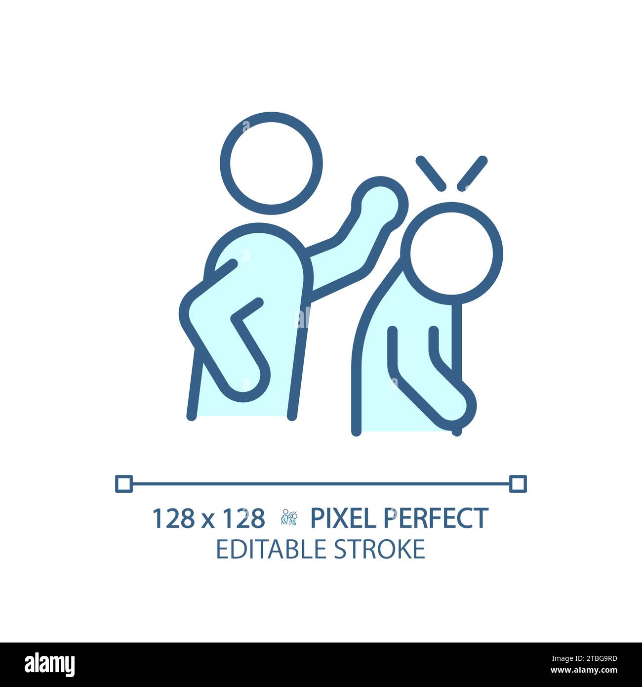 2D thin linear simple blue abuse icon Stock Vector Image & Art - Alamy