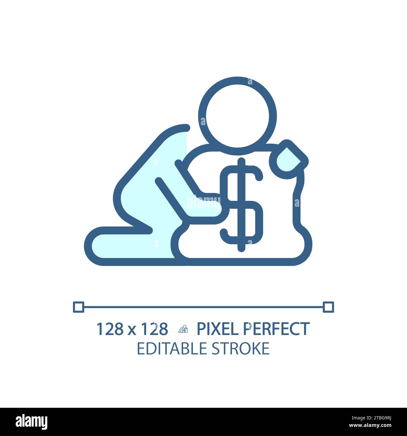 2D thin linear simple blue greed icon Stock Vector Image & Art - Alamy