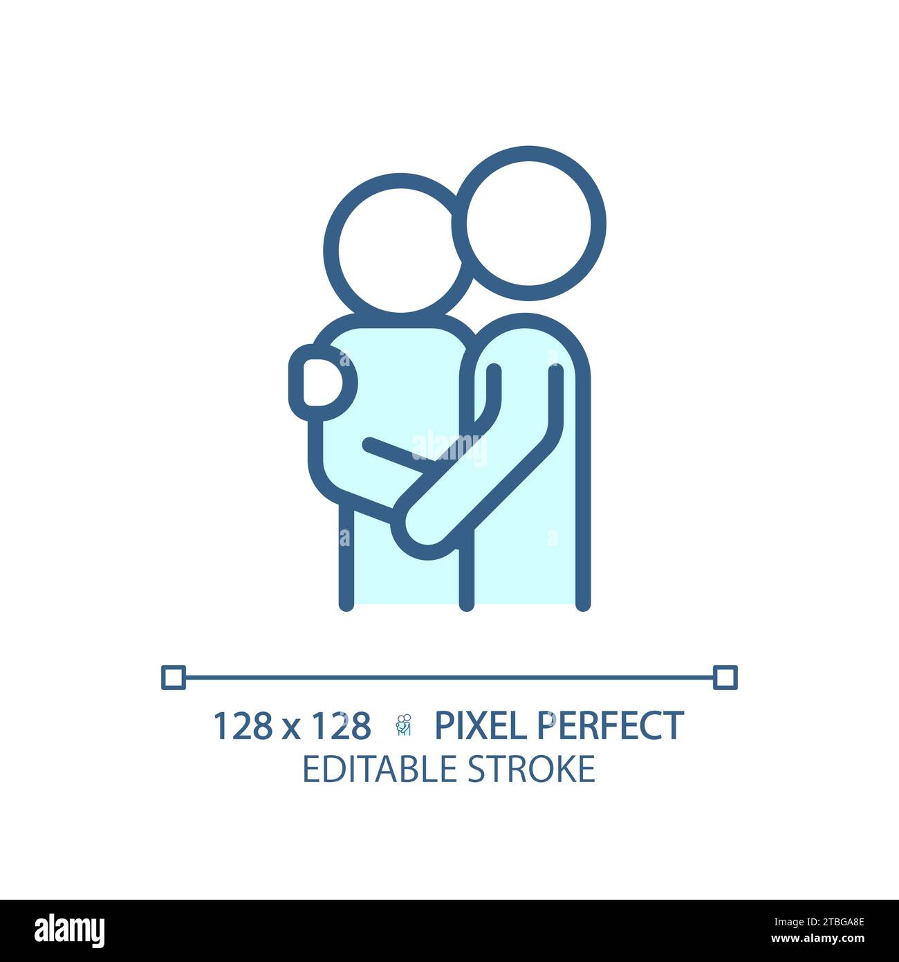 2D thin linear simple blue caretaking icon Stock Vector Image & Art - Alamy