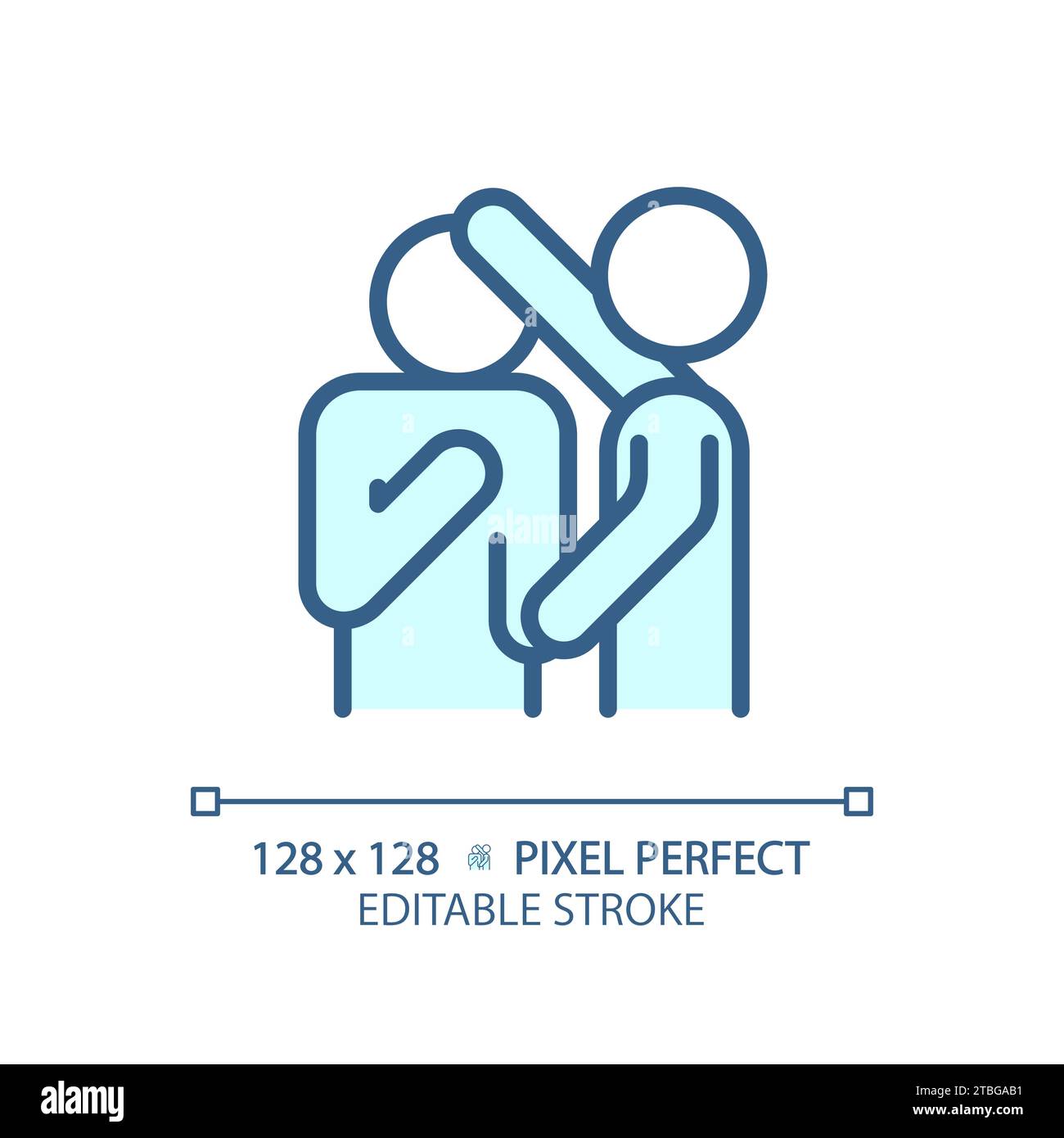 2D thin linear simple blue empathy icon Stock Vector Image & Art - Alamy