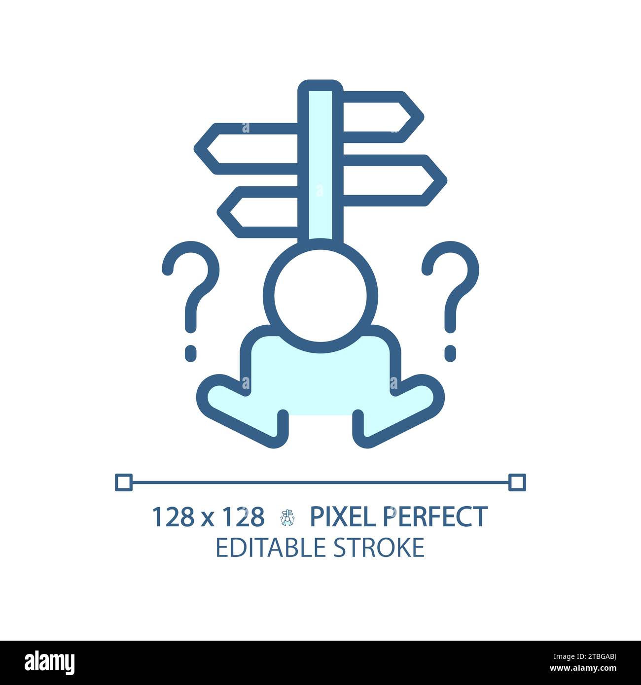 2D thin linear simple blue indecisiveness icon Stock Vector Image & Art ...