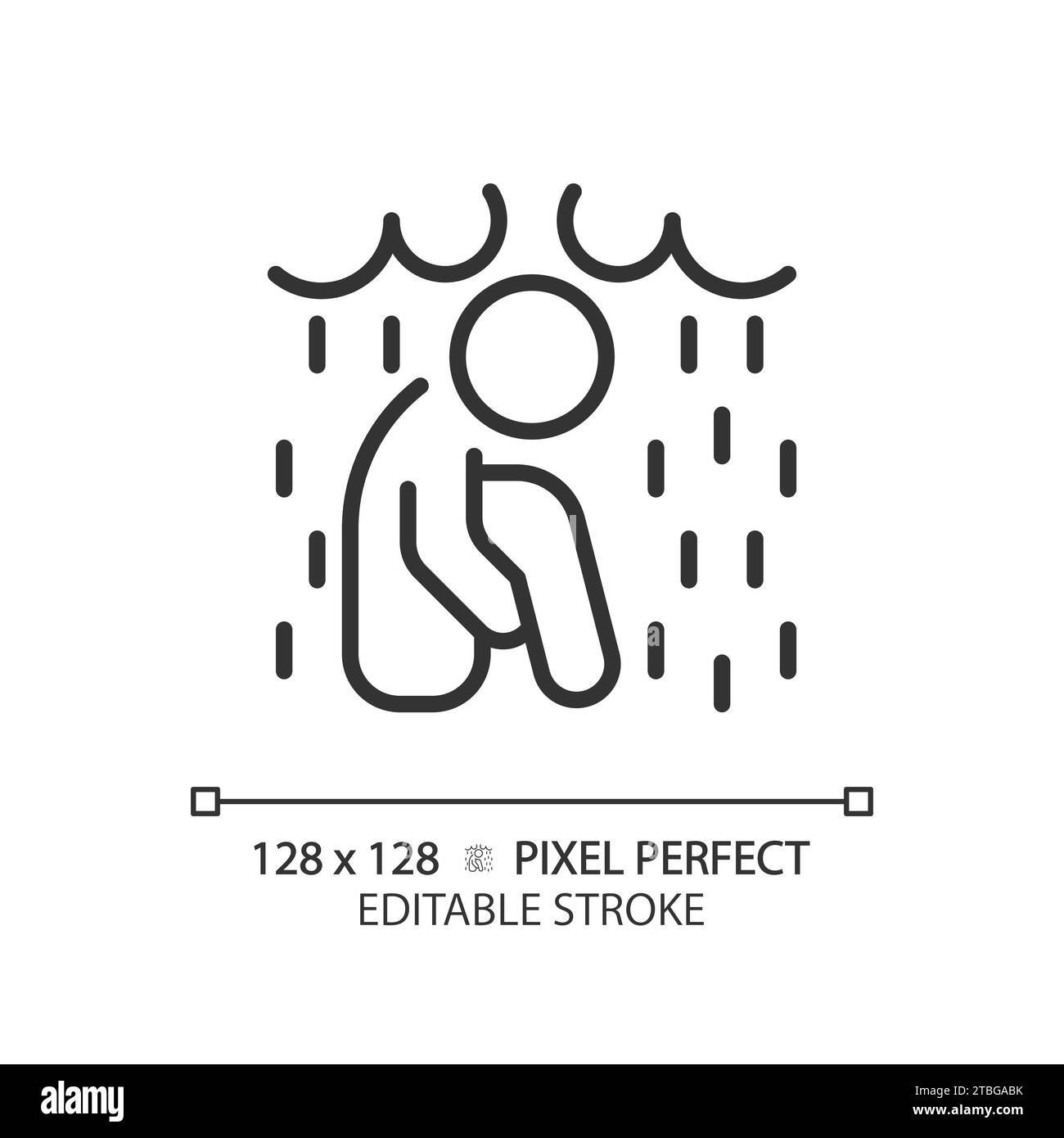 2D thin linear simple black despair icon Stock Vector Image & Art - Alamy