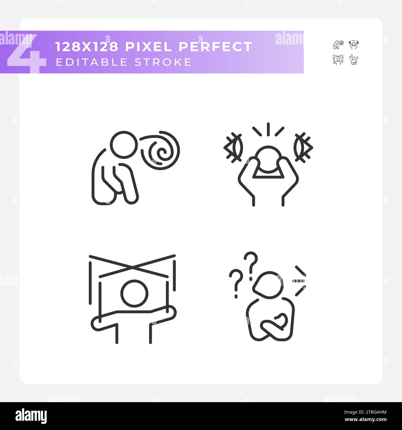 Editable black simple psychology icons collection Stock Vector Image ...