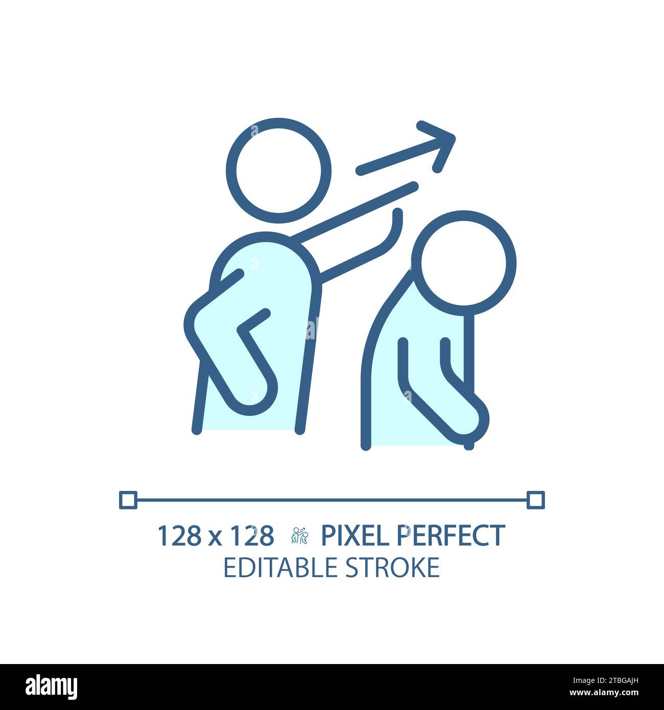 2D thin linear simple blue banishment icon Stock Vector Image & Art - Alamy