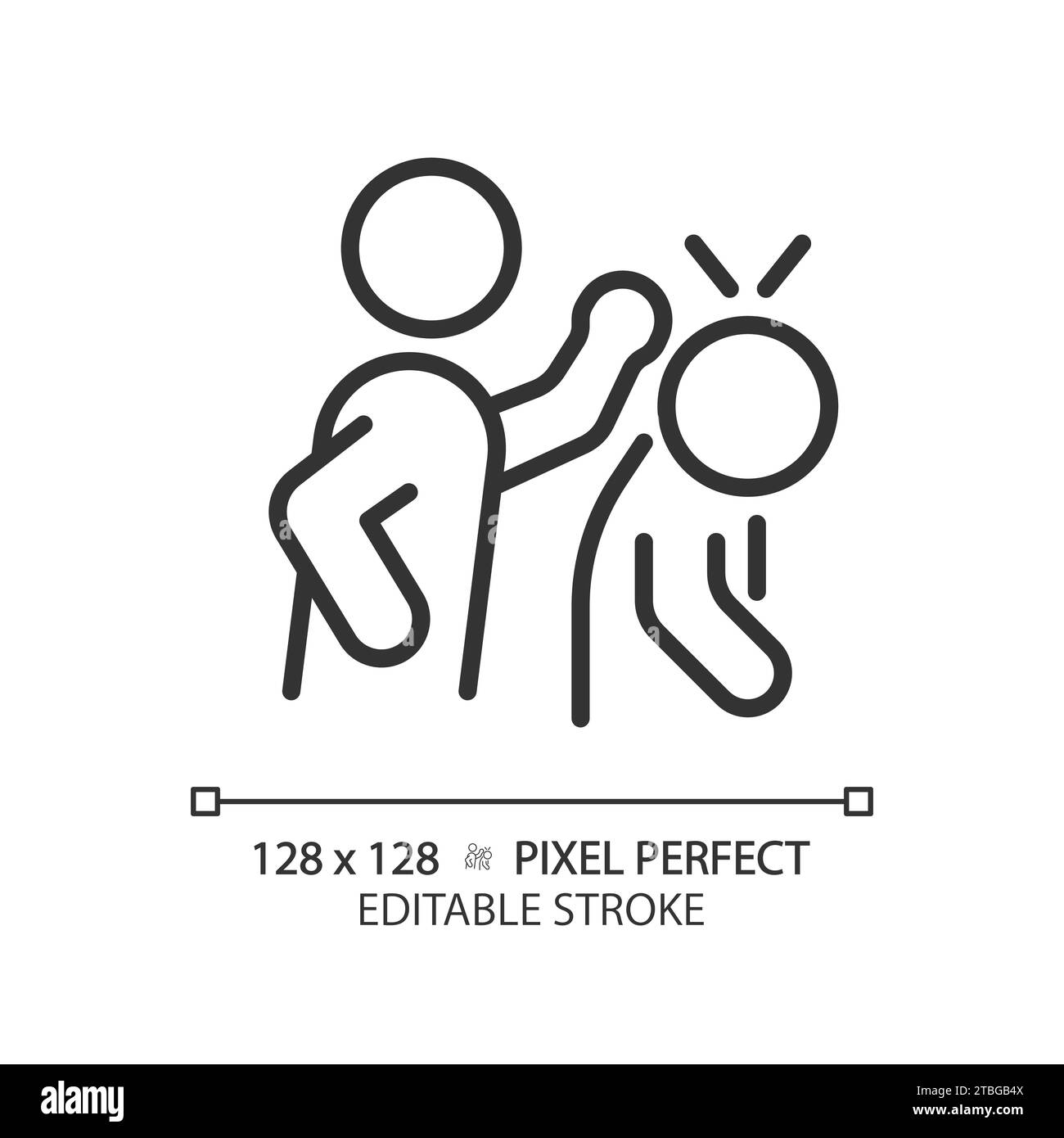 2D thin linear simple black abuse icon Stock Vector Image & Art - Alamy