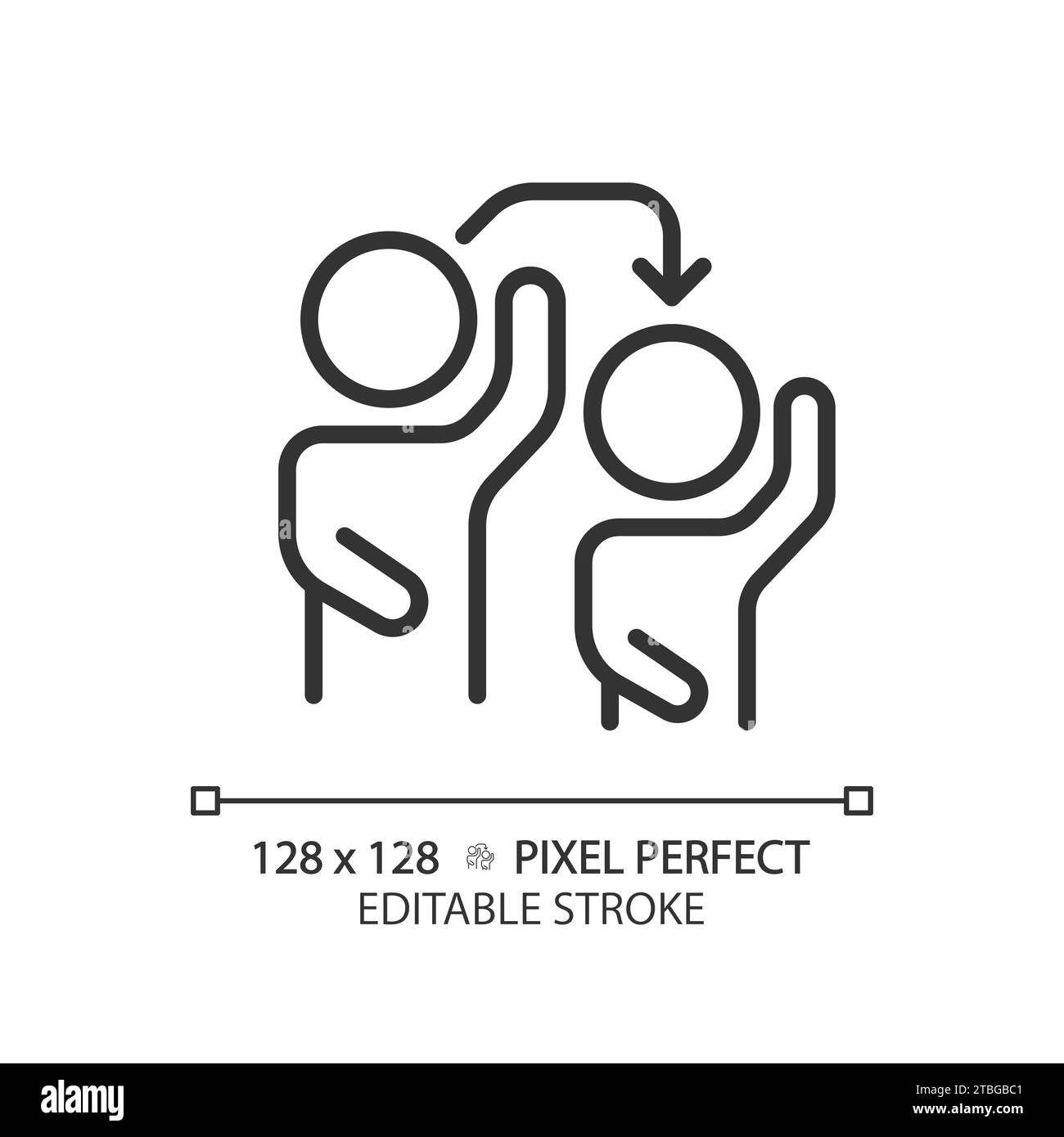 2D thin linear simple black imitation icon Stock Vector Image & Art - Alamy