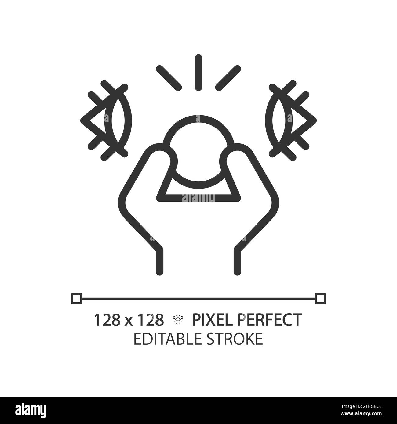 2D thin linear simple black paranoia icon Stock Vector Image & Art - Alamy