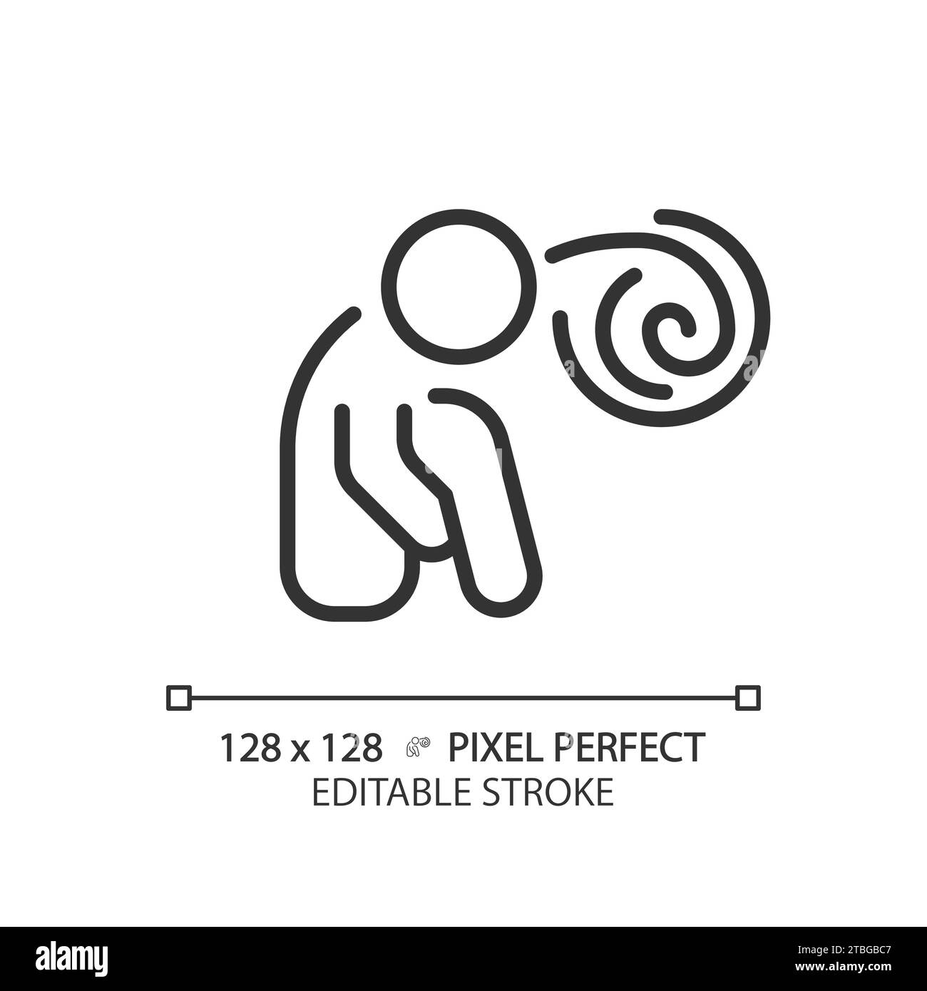 2D thin linear simple black anxiety icon Stock Vector Image & Art - Alamy