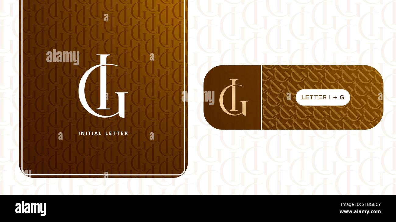 vector illustration IG or GI monogram letter corporate identity for ...