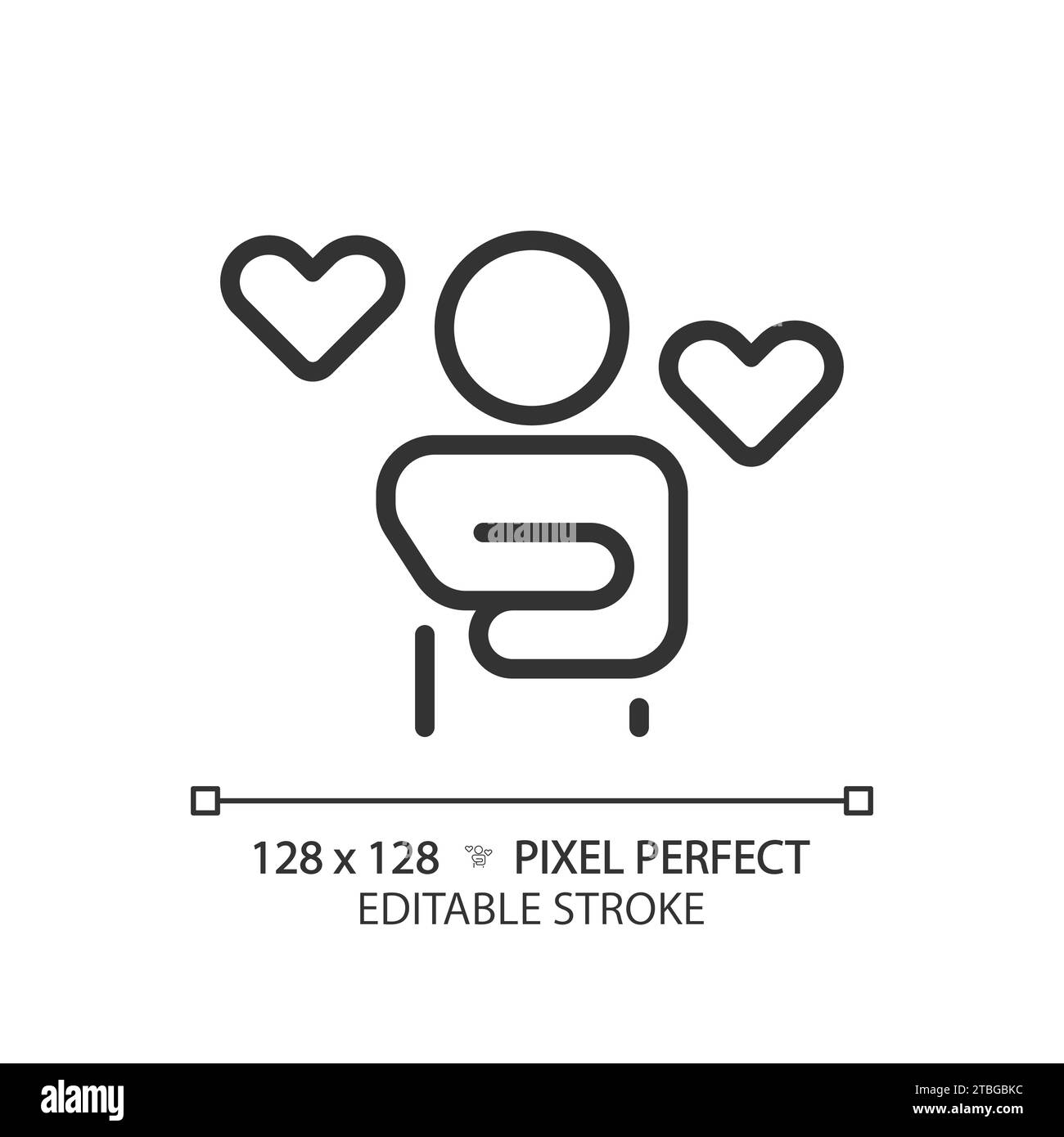 2D thin linear simple black self care icon Stock Vector Image & Art - Alamy